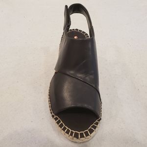 Clarks | Shoes | Clarks Sandals Black Leather Slingbacks Wedges | Poshmark